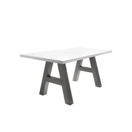 M&auml;usbacher Esstisch M&Auml;USBACHER "Mister", wei&szlig; (tischplatte: wei&szlig; matt lack), B:160cm H:77cm T:90cm, Tische, Esstisch, mit Auszug (160-210 cm), Gestell in A-Form