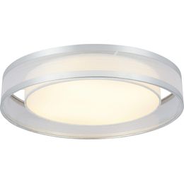 Globo LIGHTING Deckenleuchte "NAXOS", verchromt matt, 1, &Oslash; 40cm H: 10,5cm, 1 Stk., Leuchten, Verchromte Deckenleuchte mit Garn und Acryl opal, LED 24W, Deckenleuchte