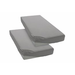 Spannbettlaken OTTO HOME "BLACKBERRY in BASIC und PREMIUM Qualit&auml;t, 100% Baumwolle", grau, B:90cm L:200cm, Jersey (110 g/m&sup2;), Obermaterial: 100% Baumwolle, Bettlaken, Spannbettlaken, f&uuml;r hohe Matratzen bis 28 cm, Bettlaken, Spannbetttuch, pflegeleicht, Topseller