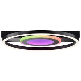 Brilliant LED Deckenleuchte "Maureen", schwarz, 1, H: 5cm, 1 Stk., Leuchten, 37cm, 2300lm, 3000-6500K, dimmbar, CCT, RGB, schwarz, LED Deckenleuchte