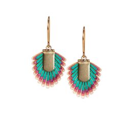 Paar Ohrh&auml;nger Gretchen "Pam Pem Earring S", Damen, Gr. Leder, bunt (mehrfarbig), Ohrringe, mit buntem Pergament