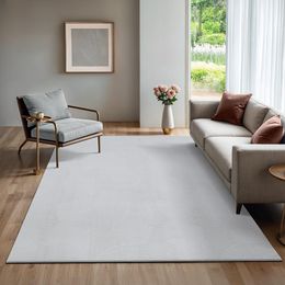 Teppich the carpet "Rio", wei&szlig;, B:240cm H:8mm L:340cm, Polyester, Teppiche, Teppich, weicher Wohnzimmer Teppich rutschfest 3D-Optik
