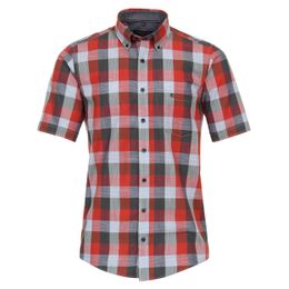 Kurzarmhemd Casamoda "Casamoda Freizeithemd Kurzarm kariert", Herren, Gr. L, Normalgr&ouml;&szlig;en, rot, 100% Baumwolle, kariert, l&auml;ssig geschnitten, Hemden