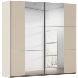 Schwebet&uuml;renschrank Rauch "Kleiderschrank Dreht&uuml;renschrank Schrank Garderobe KRONACH", champagner, griffleisten alu, 2 spiegel, B:218cm H:210cm T:59cm, Holzwerkstoff, Schr&auml;nke, Schwebet&uuml;renschrank, optional ohne, mit 1 oder 2 Spiegel, viel Stauraum MADE IN GERMANY