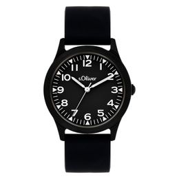 Quarzuhr s.Oliver "The Black Rush", schwarz, Armbanduhren, Kinder, Quarzuhr, Armbanduhr, Silikonarmband, Kinderuhr, Junge, analog