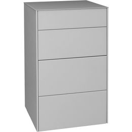 M&auml;usbacher Kommode M&Auml;USBACHER "Imola", grau (kreidegrau matt lack, glas kreidegrau glanz), B:52cm H:89cm T:42cm, Sideboards, Kommode, Kommode mit Glasfront und Glasoberplatte