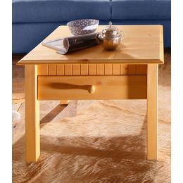 Couchtisch OTTO HOME "Lisa", beige (natur gebeizt, gewachst), B:60cm H:42cm T:60cm, Tische, Couchtisch Eckige Couchtische Holz-Couchtische, Home affaire, Breite 60 cm, 1 Schubkasten