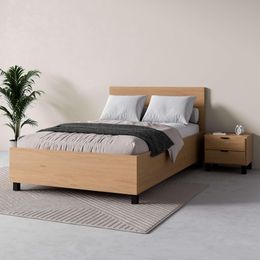 Bett VOX "SIMPLE, sehr strapazierf&auml;hig, hydraulischer Bettkasten oder Schublade", eiche, eiche, B:125cm H:119,6cm L:204,4cm, Betten, Bett, extrem hohe Belastbarkeit, robust und stilvoll, made in EU