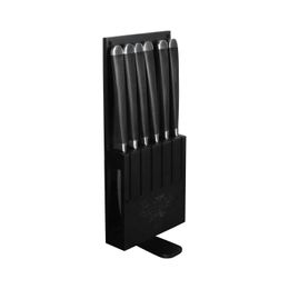 Pinti Inox Steakmesser PINTINOX "AUDREY ohne S&auml;geschliff, im 6er Klarsichtkarton", schwarz, B:18mm, Edelstahl, Kunststoff, Essmesser, designt von dem K&uuml;nstler Marcell Ziliani