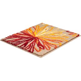 Badematte Grund "Art", orange (orange, beige), H:20mm, Polyacryl, Badematten, Badematte, florales Muster, elegante Badematte