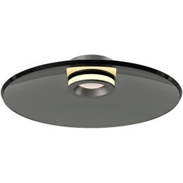 NEUHAUS PURE LED Deckenleuchte "PURE Moon", platin, 1, &Oslash; 50cm H: 11,2cm, 1 Stk., Leuchten, Dimmf&auml;hig &uuml;ber separaten Tronicdimmer, Glas Rauchfarben, LED Deckenleuchte