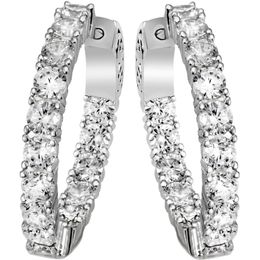 Paar Creolen Firetti "Schmuck Geschenk Silber 925 Ohrschmuck Ohrringe", silber (silberfarben, kristallwei&szlig;, kristallwei&szlig;), Ohrringe, Damen, Silber 925 (Sterlingsilber), mit Zirkonia (synth.)
