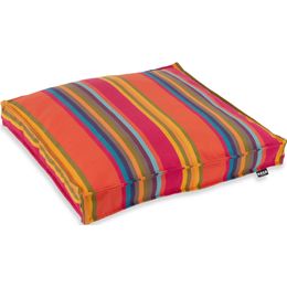 HOCK Sitzkissen H.O.C.K. "Yucatan", bunt (bunt, orange, gestreift), B:50cm H:5cm L:50cm, Kunstfaser, Dekokissen_Sitzkissen_Kissenh&uuml;llen, Sitzkissen, mit bunten Streifen