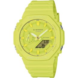 Chronograph Casio G-SHOCK, gelb, Armbanduhren, Herren, Chronograph, Quarzuhr,Armbanduhr,Herrenuhr,digital, bis 20bar wasserd.Resinbarmband