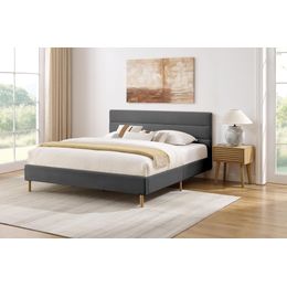 Polsterbett Home Affaire "Philippiere inkl. Lattenrost", anthrazit, anthrazit, B:185cm H:100cm L:213cm, Betten, Polsterbett, erh&auml;ltlich in den Breiten 140cm & 180cm