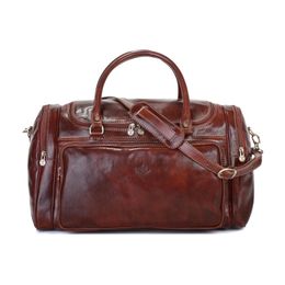 Pike Reisetasche PIK&Eacute;, Gr. B/H/T: 52cm x 32cm x 31cm onesize, braun, Leder, gl&auml;nzend, Taschen Reisetasche, echt Leder, Made in Italy