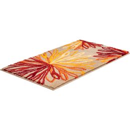 Badematte Grund "Art", orange (orange, beige), H:20mm, Polyacryl, Badematten, Badematte, florales Muster, elegante Badematte