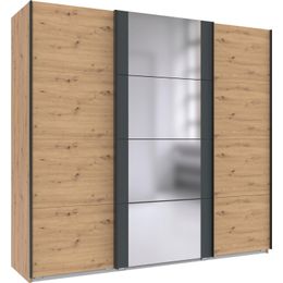 Schwebet&uuml;renschrank wimex "Bern Schiebet&uuml;renschrank", schwarz (artisan eiche nachbildung, graphit, griffe: schwarz), B:180cm H:210cm T:64cm, Holzwerkstoff, Schr&auml;nke, Schwebet&uuml;renschrank, Schrank mit zus&auml;tzlicher Innenausstattung, Garderobe