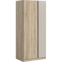 Kleiderschrank Home Affaire "BENDINGO, Schlafzimmerschrank, Schrank, Garderobenschrank", eiche sonoma nachbildung, kaschmir, B:80cm H:183cm T:53cm, FSC-zertifizierter Holzwerkstoff, Schr&auml;nke, Kleiderschrank, Breite 80cm, Eiche NB, 2-t&uuml;rig, inkl 1 Kleiderstange und 3 Ablageboden
