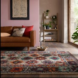 Teppich FLAIR RUGS "LIA SHAGGY", bunt (mehrfarbig), B:133cm H:30mm L:190cm, Oberfl&auml;che: 100% Polyester. R&uuml;ckseite: 45% Baumwolle, 29% Synthetik, 26% Polyester, Teppiche, Teppich