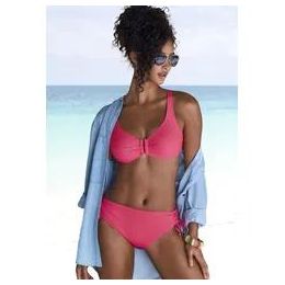 B&uuml;gel-Bikini-Top Lascana "Italy", Damen, Gr. 36, Cup D, orange (koralle), Microfaser, unifarben, Bikini-Oberteile, mit goldfarbigen Accessoire