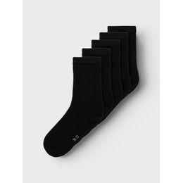 Freizeitsocken name it "NKNSOCK 5P SOLID NOOS", M&auml;dchen, Gr. 19 (21), schwarz, Baumwollmischung, unifarben, Socken