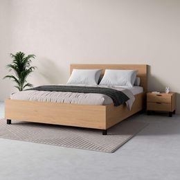 Bett VOX "SIMPLE, sehr strapazierf&auml;hig, hydraulischer Bettkasten oder Schublade", eiche, eiche, B:165cm H:119,6cm L:204,4cm, Betten, Bett, extrem hohe Belastbarkeit, robust und stilvoll, made in EU