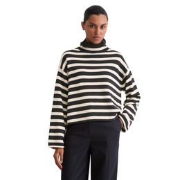 Marc O'Polo Strickpullover MARC O'POLO "aus Heavy Weight Cotton", Damen, Gr. XS, dunkelblau, Obermaterial: 100% Baumwolle, gestreift, Pullover Strickpullover