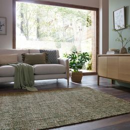 Teppich FLAIR RUGS "HEATHER", gr&uuml;n, B:160cm H:0mm L:230cm, Oberfl&auml;che: 100% Wolle. R&uuml;ckseite: 100% Baumwolle, Teppiche, Teppich