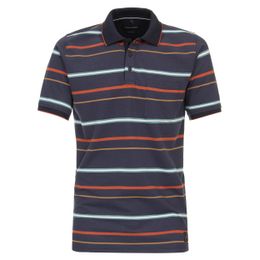 Poloshirt Casamoda "Casamoda Polo-Shirt gestreift", Herren, Gr. L, blau (graues dunkelblau), 50% Baumwolle, 50% Polyester, Shirts