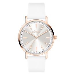 Quarzuhr s.Oliver "Modern Statement", wei&szlig;, Armbanduhren, Damen, Quarzuhr, Armbanduhr, Damenuhr, Silikonarmband, analog