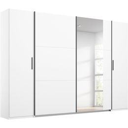 Schwebet&uuml;renschrank Rauch "Kleiderschrank Dreht&uuml;renschrank Schrank Garderobe KRONACH", alpinwei&szlig;, griffleisten grau, mit 1 spiegel, B:268cm H:210cm T:59cm, Holzwerkstoff, Schr&auml;nke, Schwebet&uuml;renschrank, Kombischrank optional mit 1 oder 2 Spiegel viele B&ouml;den MADE IN GERMANY