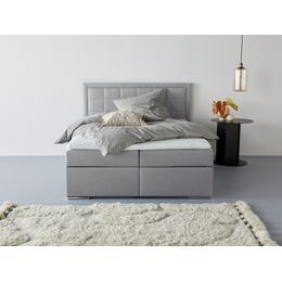 Boxbett Collection AB "Athena" wahlweise mit Bettkasten", grau, B:153cm L:206cm, Komplettbetten, Boxspringbett, inkl. Topper bei Ausf&uuml;hrung mit Matratze, in H&auml;rtegraden H2, H3, H4