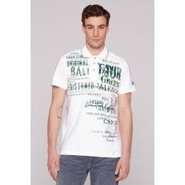 Poloshirt CAMP DAVID, Herren, Gr. M, gr&uuml;n (evergr&uuml;n), Single Jersey, Obermaterial: 100% Baumwolle, bedruckt, regular fit taillenbedeckt, Shirts, mit Logo Print