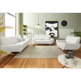 Polstergarnitur Home Affaire "Saltare elegant & komfortabel,, 3-2-1, bequem, Designfu&szlig;", wei&szlig; (altwei&szlig;), H:78cm T:82cm, Sitzm&ouml;bel-Sets