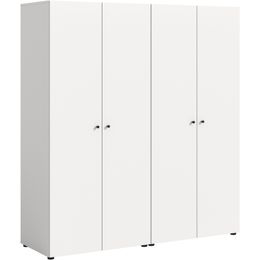 Kleiderschrank Home Affaire "BILLINGS, Schlafzimmerschrank, Schrank, Garderobenschrank", wei&szlig;, B:160cm H:176cm T:51cm, FSC-zertifizierter Holzwerkstoff, Schr&auml;nke, Kleiderschrank, Breite 160cm, wei&szlig;, 4-t&uuml;rig, inkl. 2 Kleiderstangen und 2 Ablageb&ouml;den