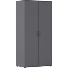Kleiderschrank Rauch "VOYAGER Garderobe W&auml;scheschrank Schlafzimmer", graumetallic, griffe graumetallic, B:93cm H:194cm T:53cm, Holzwerkstoff, Schr&auml;nke, Kleiderschrank, mit 2 modernen Griffvarianten, viel Stauraum MADE IN GERMANY