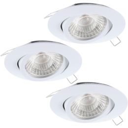 Eglo LED Einbauleuchte "TEDO1", wei&szlig;, 3, &Oslash; 8cm H: 11,5cm, 3 Stk., Leuchten