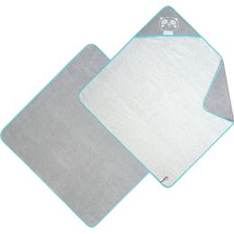 Kapuzenhandtuch Dyckhoff "Panda", grau (platin), B:90cm L:90cm, Frottier, Frottier, Handt&uuml;cher