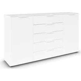 Schubkastenkommode Rauch "Flipp Schubladenkommode W&auml;scheschrank Schrank", wei&szlig; (alpinwei&szlig;), B:180cm H:100cm T:42cm, Holzwerkstoff, Sideboards, 2-t&uuml;rig mit 5 Schubladen und Soft-Close-Funktion in zwei Breiten