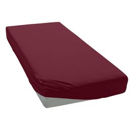 Spannbettlaken OTTO HOME "BLACKBERRY in BASIC und PREMIUM Qualit&auml;t, 100% Baumwolle", rot (bordeaux), B:140cm L:200cm, Jersey (110 g/m&sup2;), Obermaterial: 100% Baumwolle, Bettlaken, Spannbettlaken, f&uuml;r hohe Matratzen bis 28 cm, Bettlaken, Spannbetttuch, pflegeleicht, Topseller
