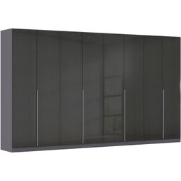 Dreht&uuml;renschrank OTTO HOME "Kleiderschrank Schrank Garderobe AGORDO Schlafzimmer", graumetallic, effektgrau hochglanz, B:360cm H:210cm T:54cm, Holzwerkstoff, Schr&auml;nke, Dreht&uuml;renschrank, durchdachte Innenausstattung, in 8 Breiten und 2 H&ouml;hen MADE IN GERMANY, Topseller