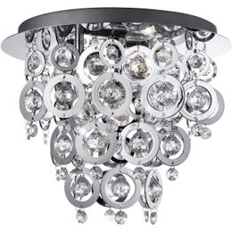 Searchlight Deckenleuchte "Polaris 3Lt Deckenleuchte - Chrommetall & Acryl", silber (chromfarben), H: 29cm, 1 Stk., Leuchten, Deckenleuchte