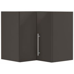 Wiho-K&uuml;chen Eckh&auml;ngeschrank WIHO K&Uuml;CHEN "Cali", schwarz (front: anthrazit glanz, korpus: anthrazit matt), B:60cm H:56,5cm T:35cm, Schr&auml;nke, Eckh&auml;ngeschrank, 60 cm breit