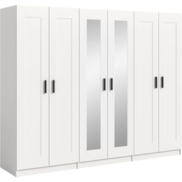 Kleiderschrank Home Affaire "Farmsen, Schlafzimmerschrank, Garderobe, Schrank", wei&szlig;, B:240cm H:195cm T:56cm, FSC-zertifizierter Holzwerkstoff, Schr&auml;nke, Kleiderschrank, Set best. aus: 3 Kleiderschr&auml;nken, individuell platzierbar