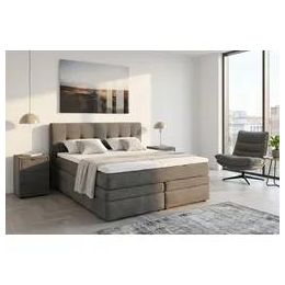Jockenh&ouml;fer Boxspringbett JOCKENH&Ouml;FER GRUPPE "Amy in Cord", grau 426, 09, L:217cm, Bezug Bett: Cordstoff (100% Polyester);Topper und Matratzenspiegel: 100% Polyester, Komplettbetten, Boxspringbett, mit Bettkasten und Kaltschaum-Topper, erh&auml;ltlich in 120, 140 & 180cm