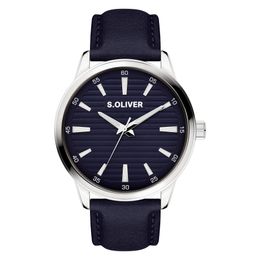 Quarzuhr s.Oliver "Core Round", blau, Armbanduhren, Herren, Quarzuhr, Armbanduhr, Herrenuhr, analog