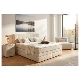 Jockenh&ouml;fer Boxspringbett JOCKENH&Ouml;FER GRUPPE "Amy in Cord", beige (beige 426, 07), L:217cm, Bezug Bett: Cordstoff (100% Polyester);Topper und Matratzenspiegel: 100% Polyester, Komplettbetten, Boxspringbett, mit Bettkasten und Kaltschaum-Topper, erh&auml;ltlich in 120, 140 & 180cm, Topseller