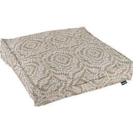 HOCK Palettenkissen H.O.C.K. "Badu Batik Steel Outdoor", beige (natur, beige, gemustert), B:50cm H:10cm L:50cm, Polyacryl (dralon), Dekokissen_Sitzkissen_Kissenh&uuml;llen, Matratzenkissen