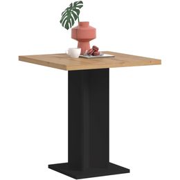 Esstisch Home Affaire "GERO, 70x76x70 cm, mit S&auml;ulengestell, quadartische Tischplatte", schwarz, artisan eiche nachbildung, H:76cm, Tische, Esstisch, Tisch, Esstisch, Esszimmer, Esszimmertisch, K&uuml;chetisch, Bartisch